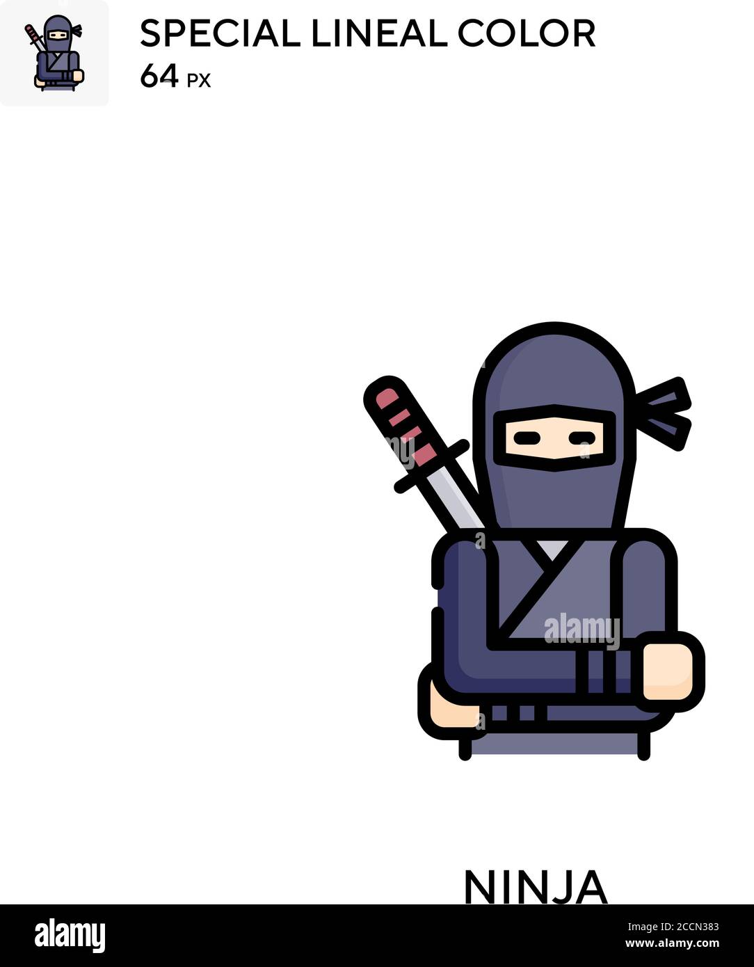 Ninja Special lineal color icon. Illustration symbol design template ...