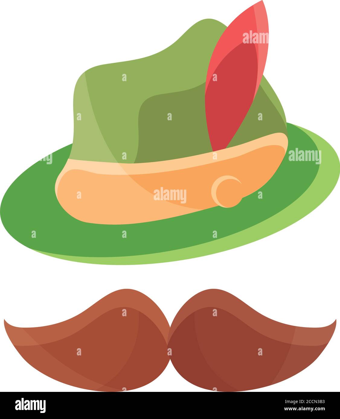 oktoberfest beer festival, hat and mustache german traditional design ...