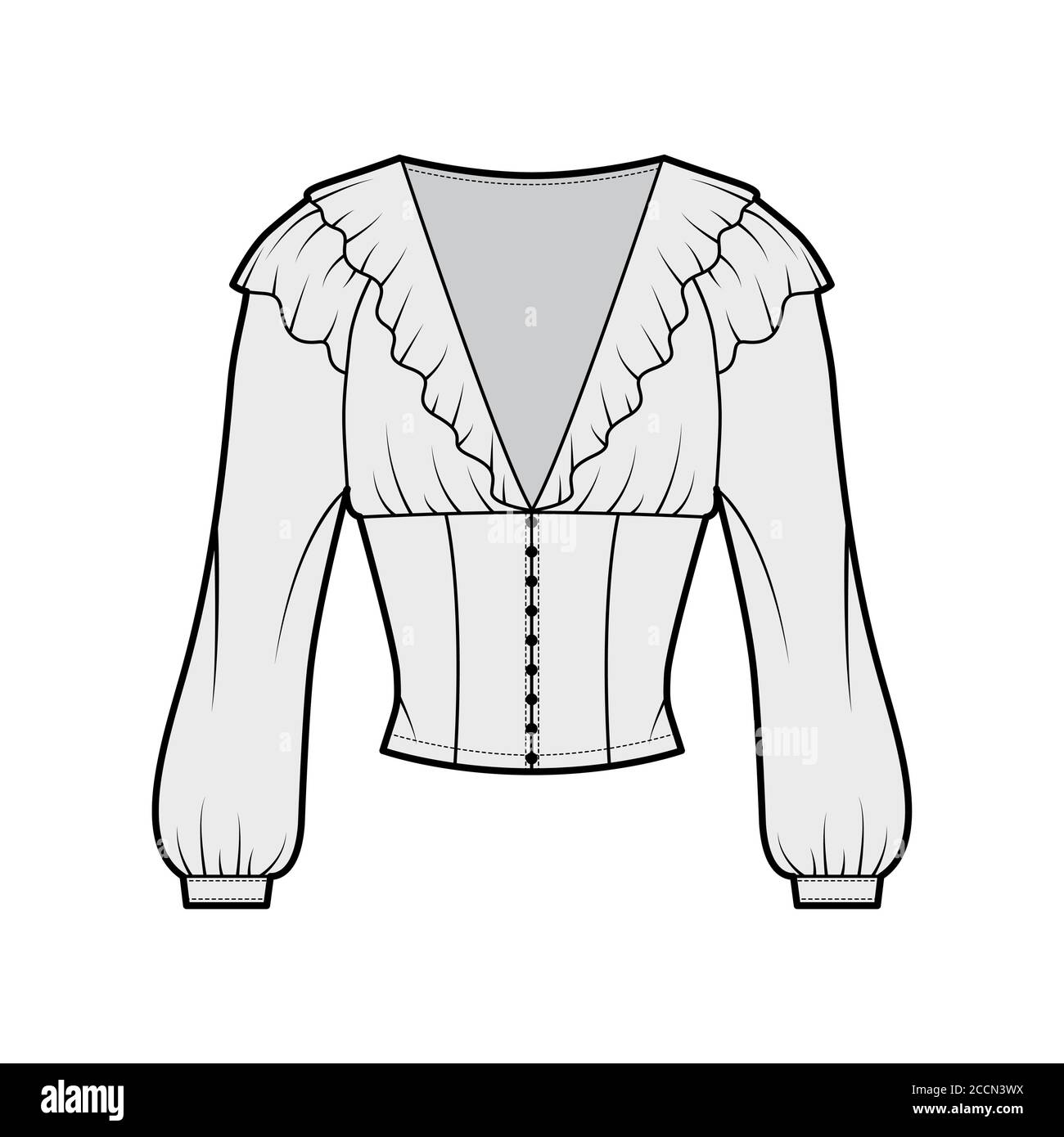 Ruffled blouse Stock Vector Images - Alamy