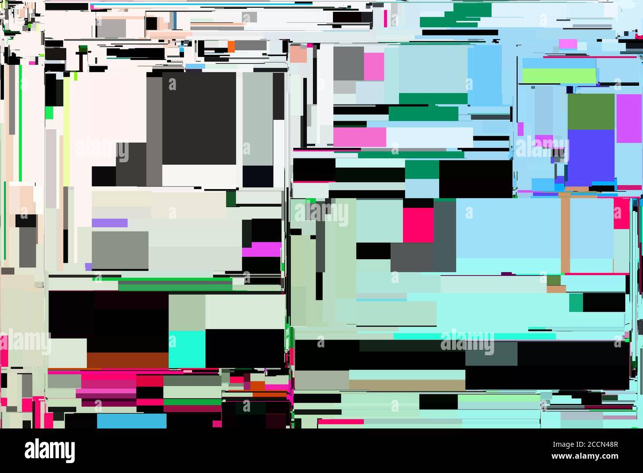 Glitch abstract background of pixelated geometric shapes. Computer ...