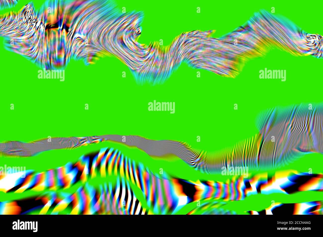 Scrolling of the retro bars of the old television on green screen ...