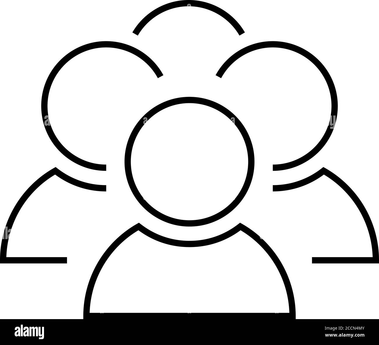 4 people icon. Group of persons. Simplified human pictogram. Modern ...