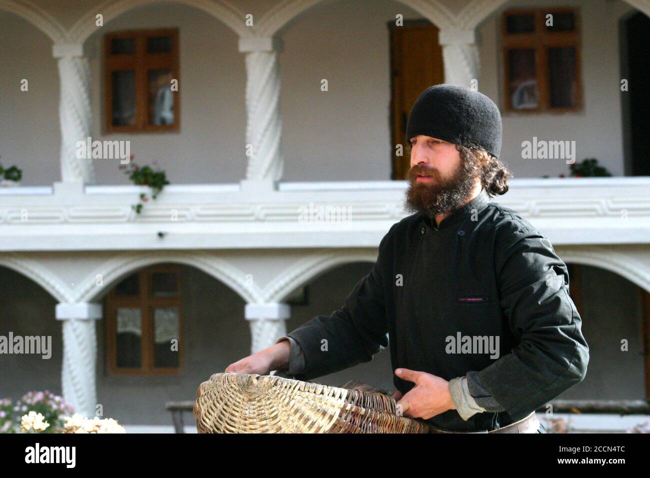 Young monk at an Orthodox monastery in Romania Stock Photo - Alamy