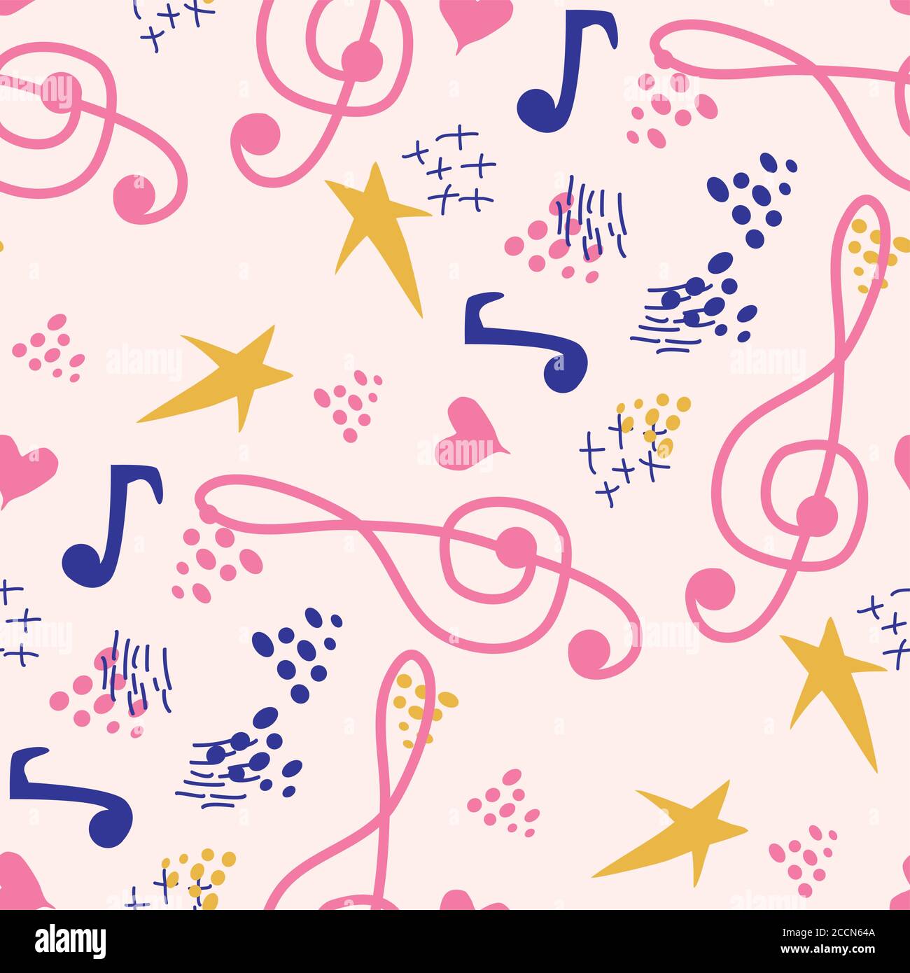 Abstract music notes seamless pattern background. musical melody ...