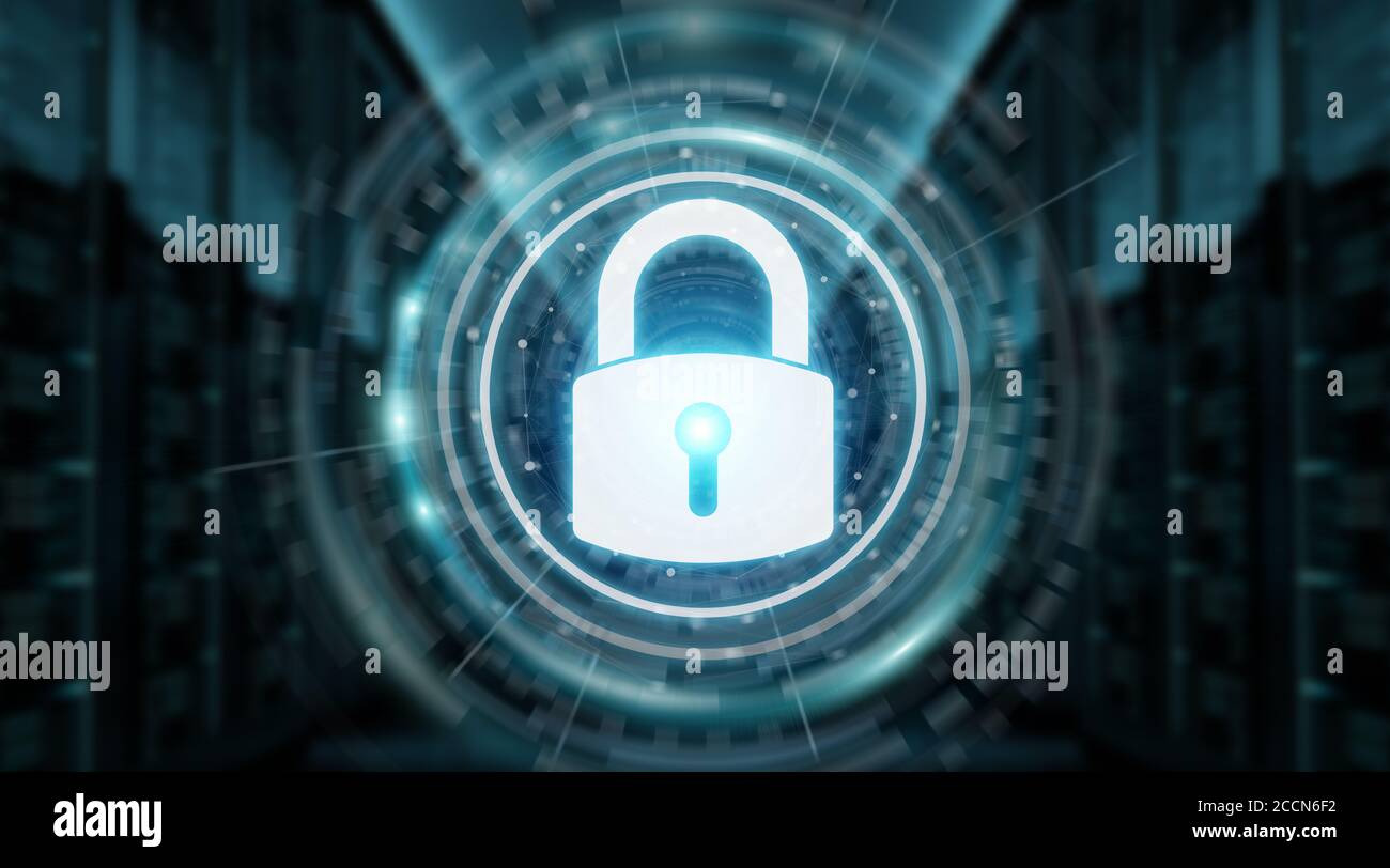 Rendering blue cyber security background hi-res stock photography and ...