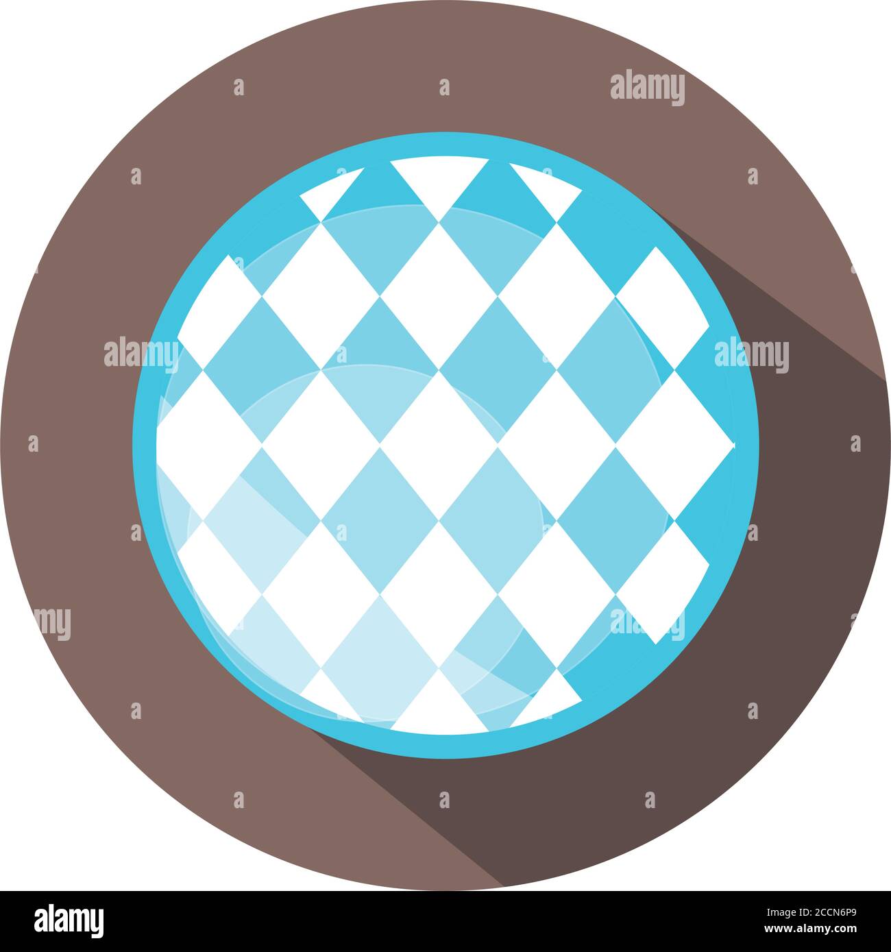 traditional blue checkered pattern block and flat icon vector ...
