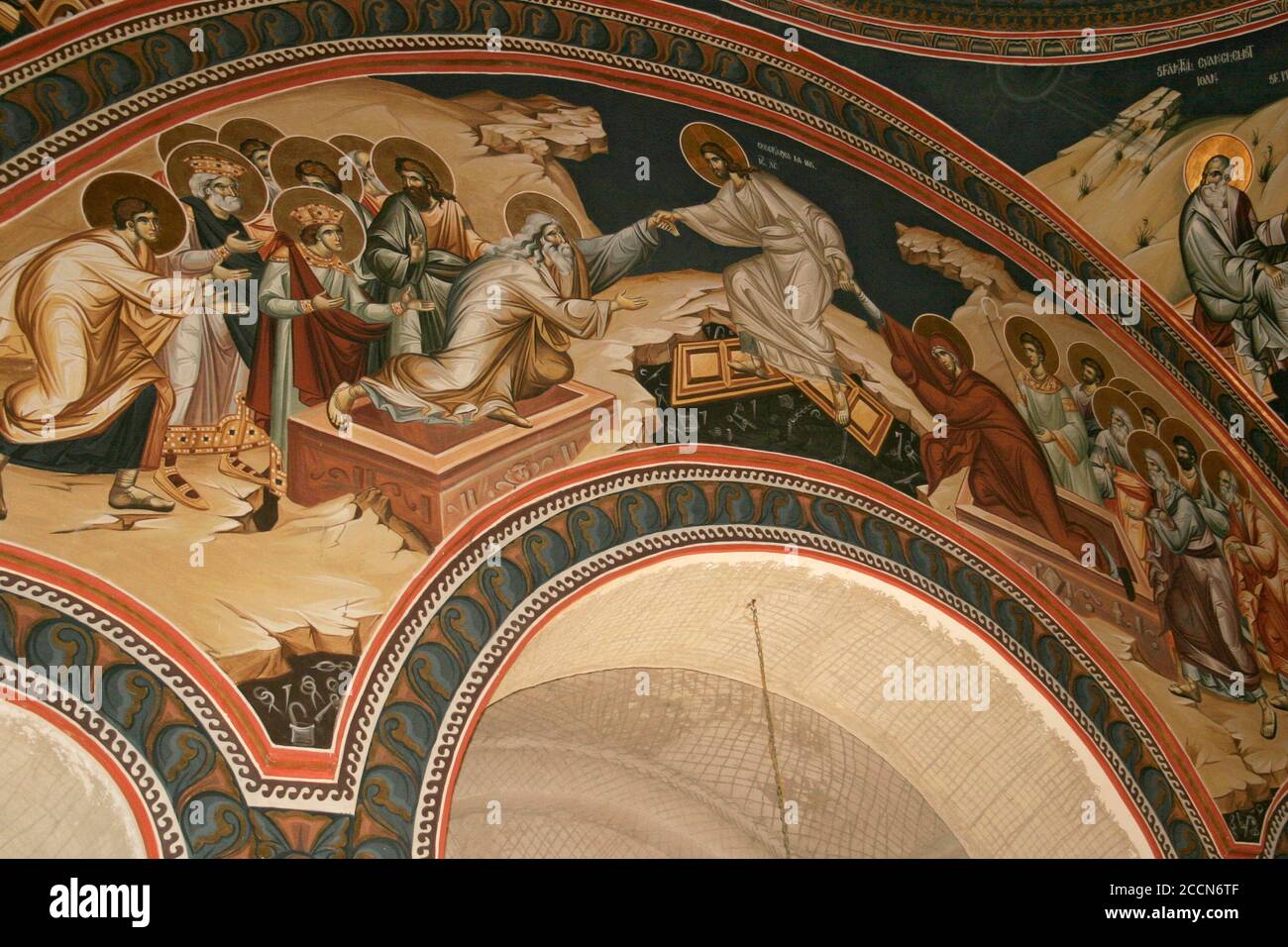 Interior of the St. Andrew Orthodox Church in Oradea, Romania. Fresco ...