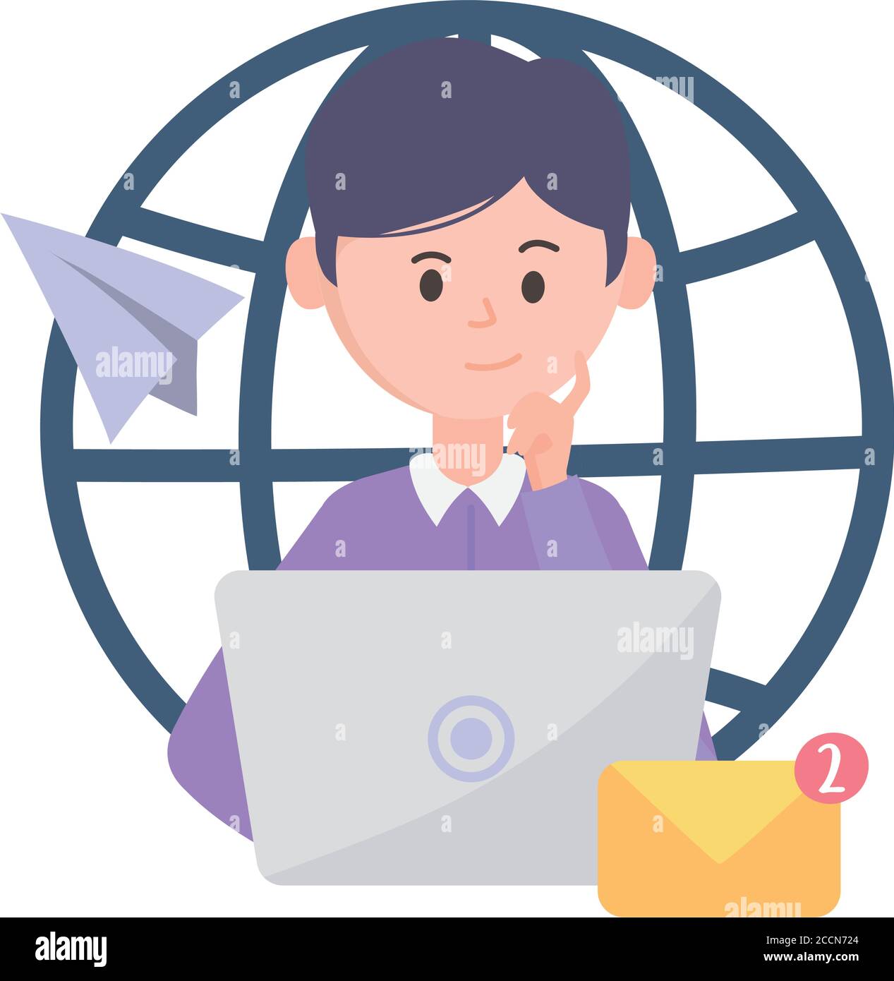 Man Using Computer Clipart For Kids