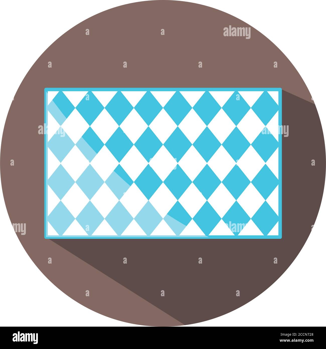 traditional blue checkered pattern shape block and flat icon vector ...