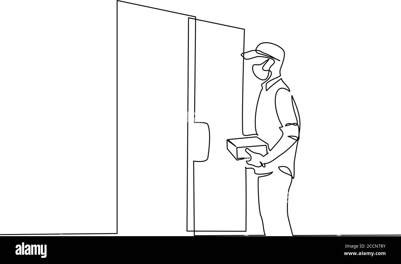 Vector illustration work delivery Black and White Stock Photos & Images ...