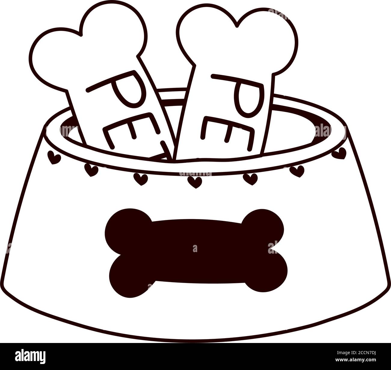 bowl food cookies cartoon isolated white background design vector ...