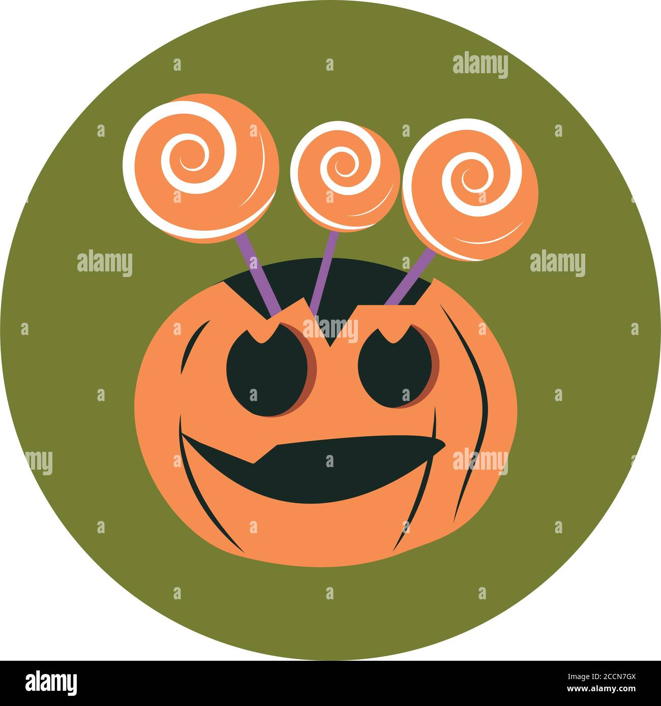 happy halloween, creepy pumpkin candy in sticks trick or treat party ...