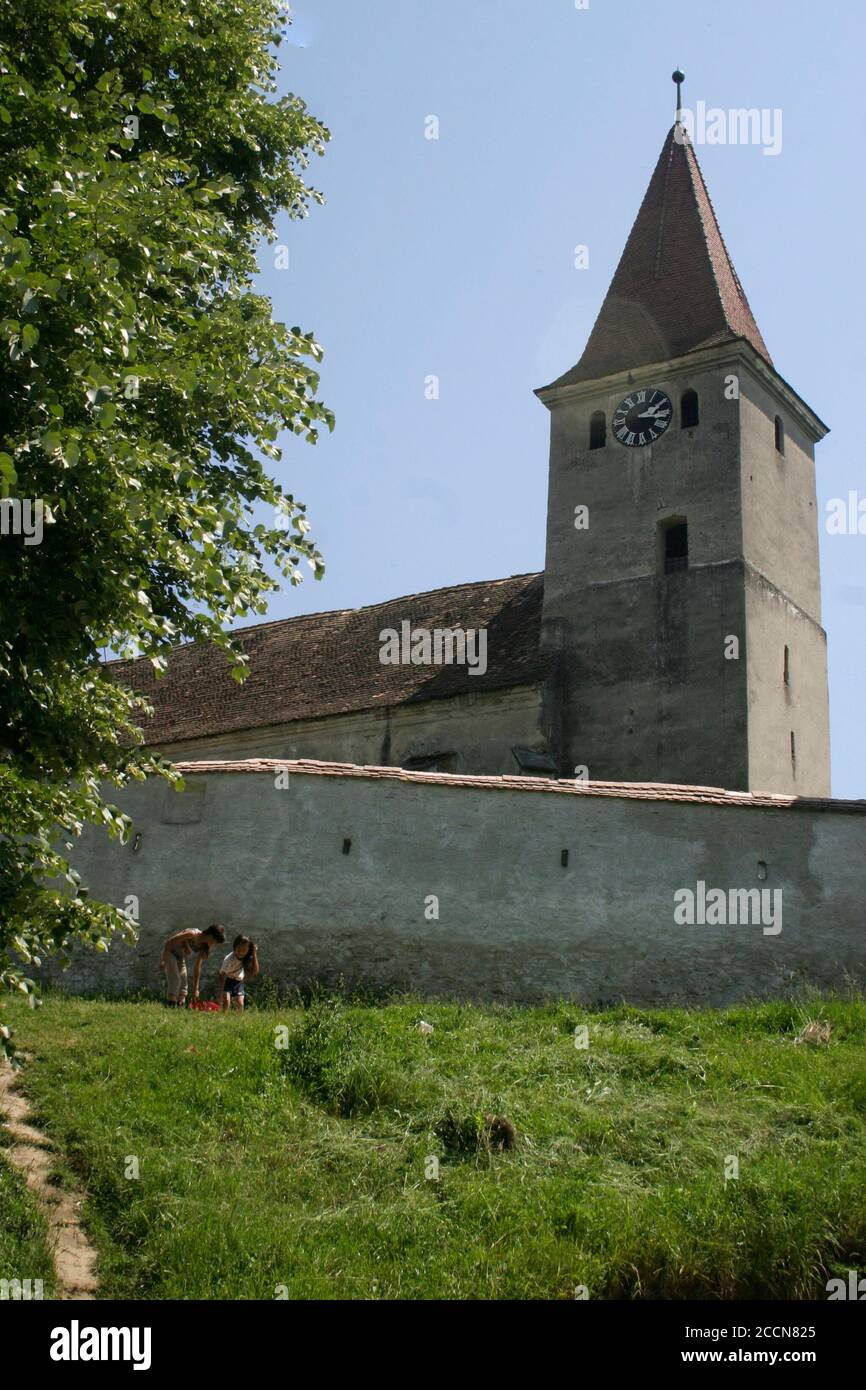 The fortified church in the village of Șaroș pe Târnave, Sibiu County ...