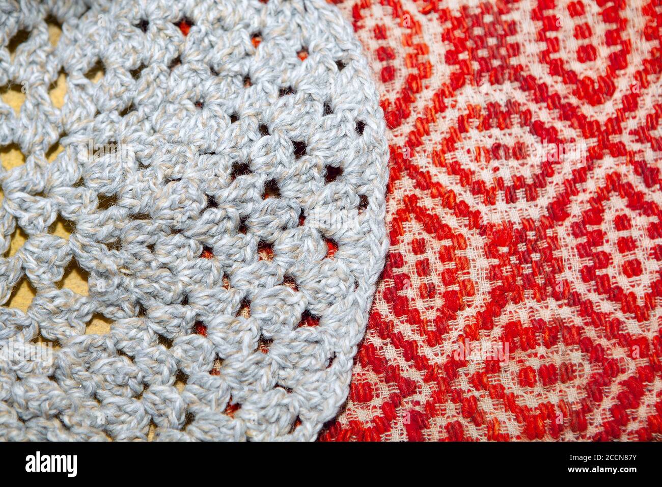 Woven rugs made of linen . Traditional weaving details Stock Photo - Alamy