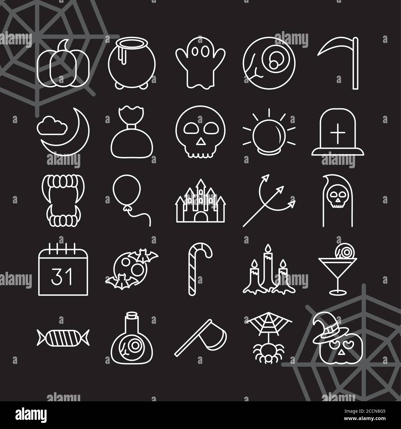 happy halloween, trick or treat party celebration pumpkin candy web ...