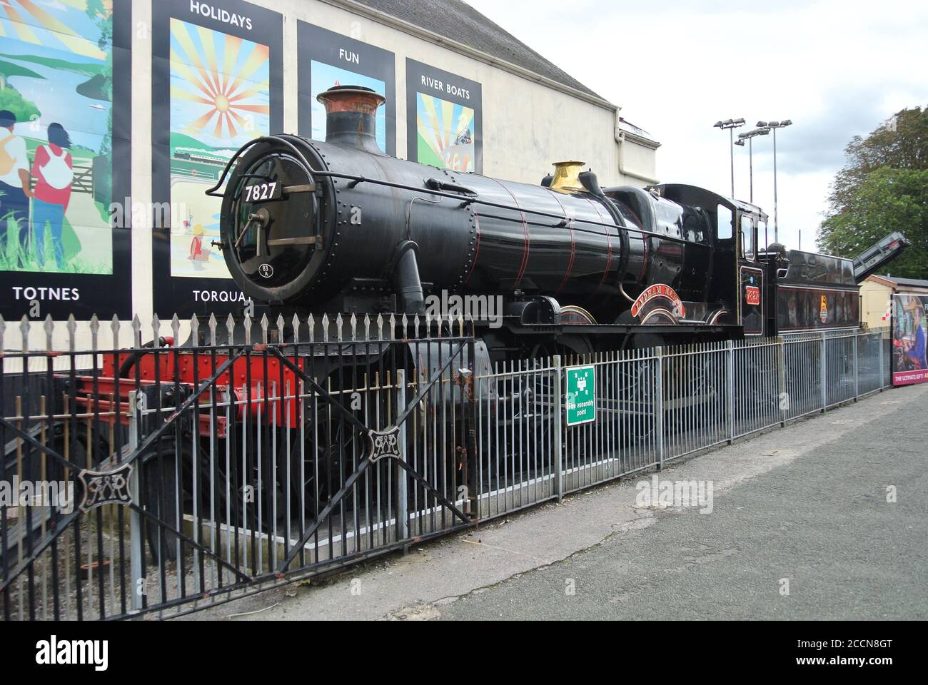 GWR 7800 class steam train 7827 " Lydham Manor " in a siding at ...