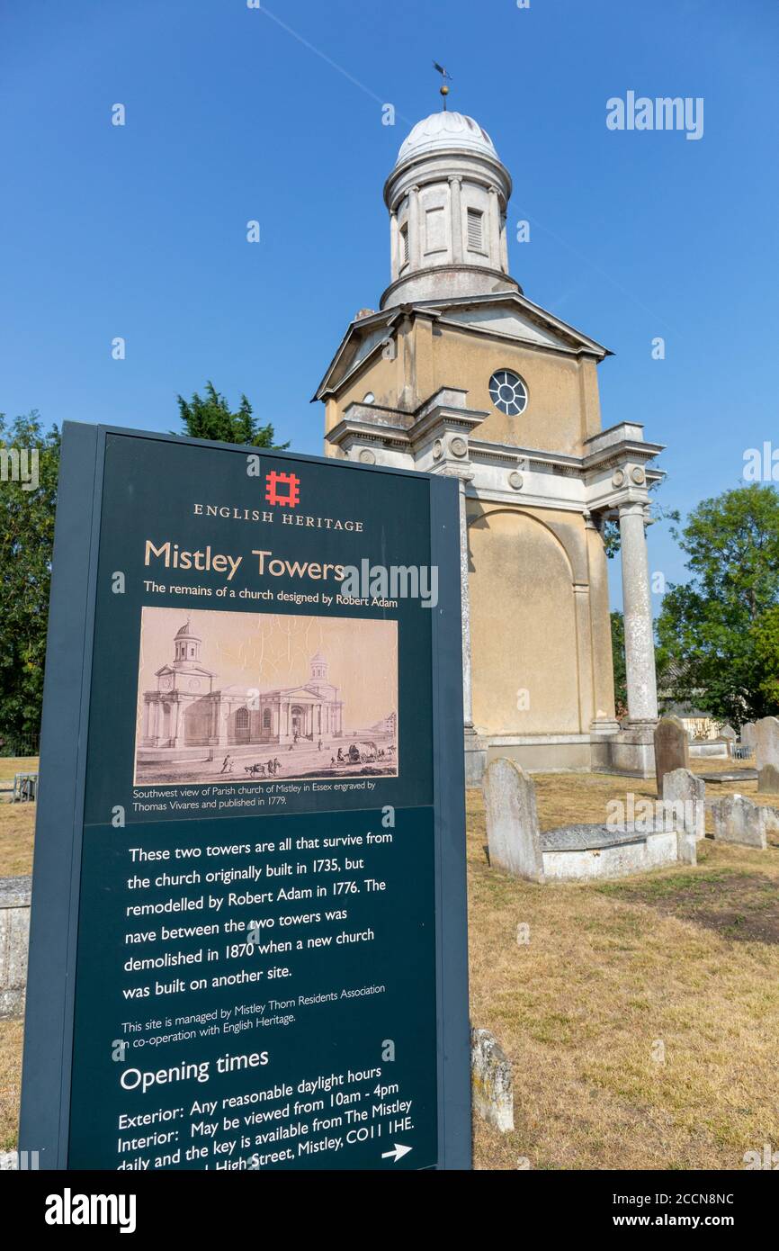 English Heritage, Mistley Towers, Mistley, Essex Stock Photo - Alamy