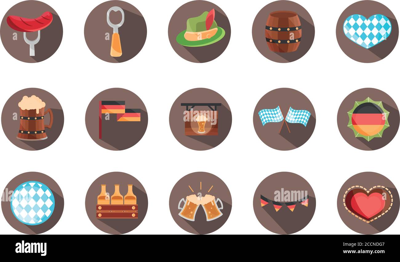 oktoberfest beer festival, celebration german traditional block flat ...