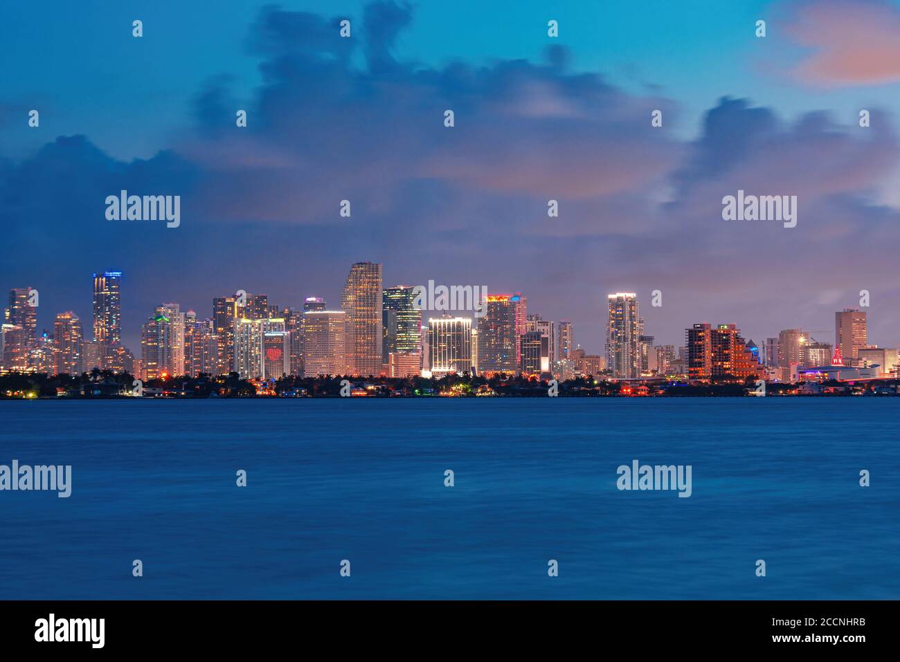 Miami skyline. Skyline city miami lighting lights sea ocean sunset ...