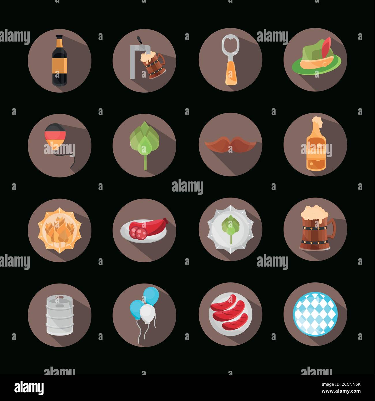 oktoberfest beer festival, celebration german traditional block flat ...