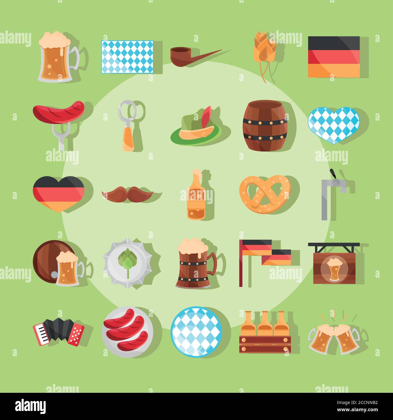 oktoberfest beer festival, celebration german traditional flat icons ...