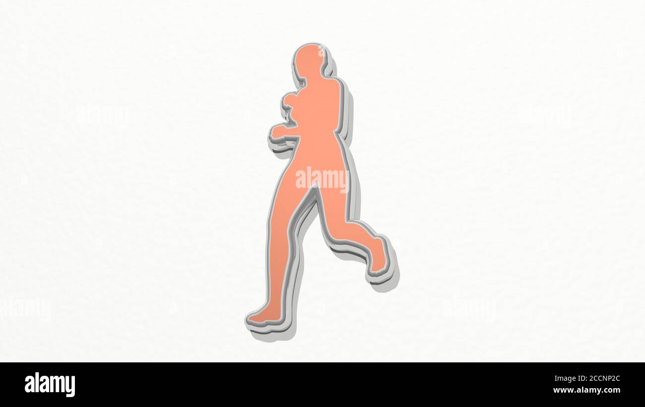 girl 3D drawing icon, 3D illustration Stock Photo - Alamy