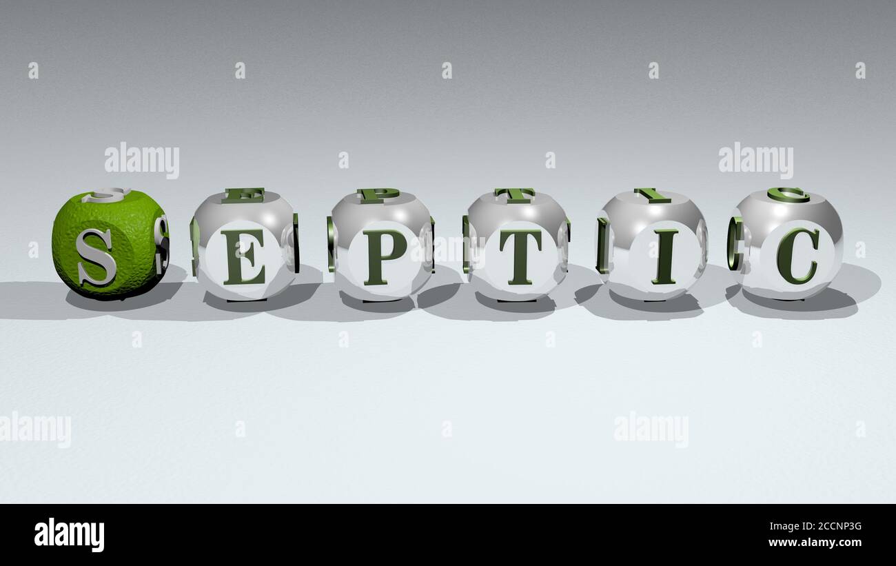 SEPTIC text of cubic individual letters, 3D illustration Stock Photo ...