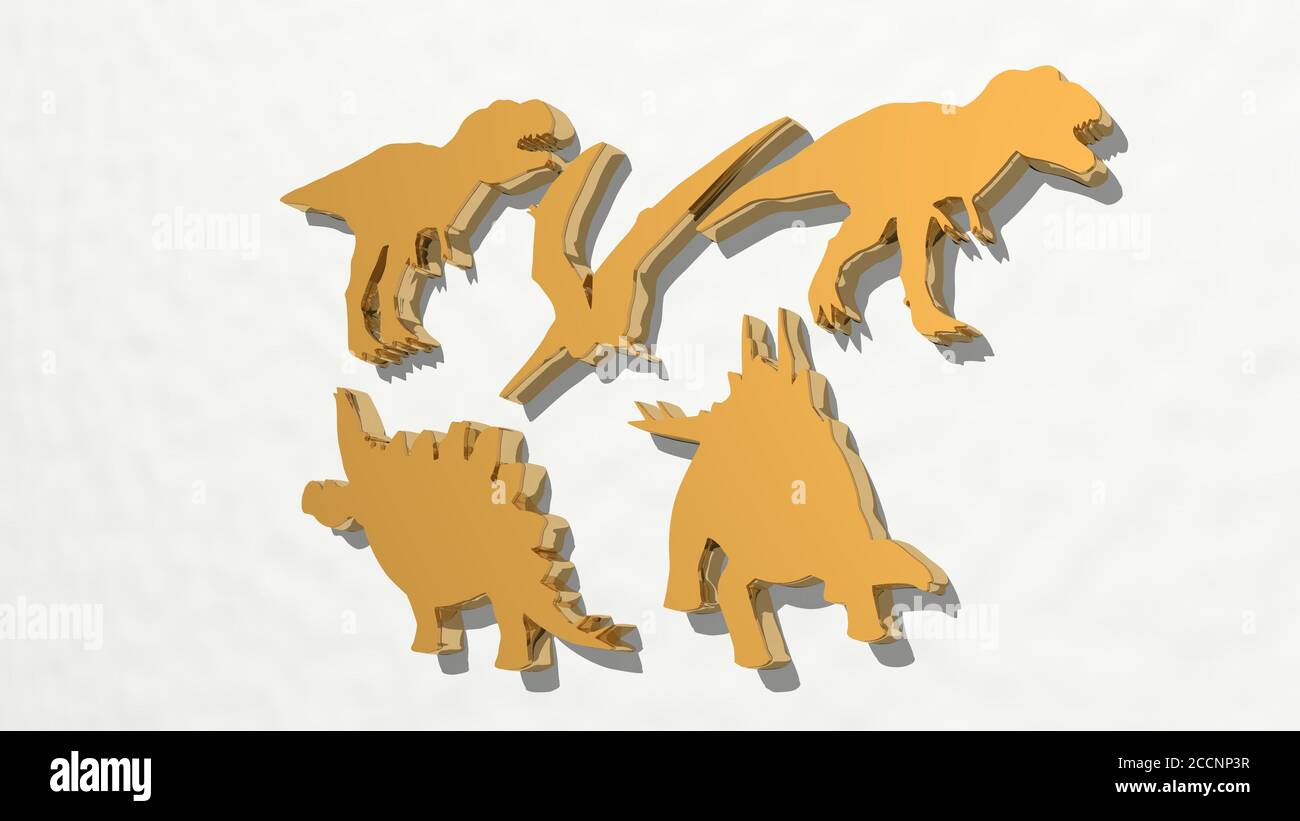 dinosaur 3D drawing icon, 3D illustration Stock Photo - Alamy