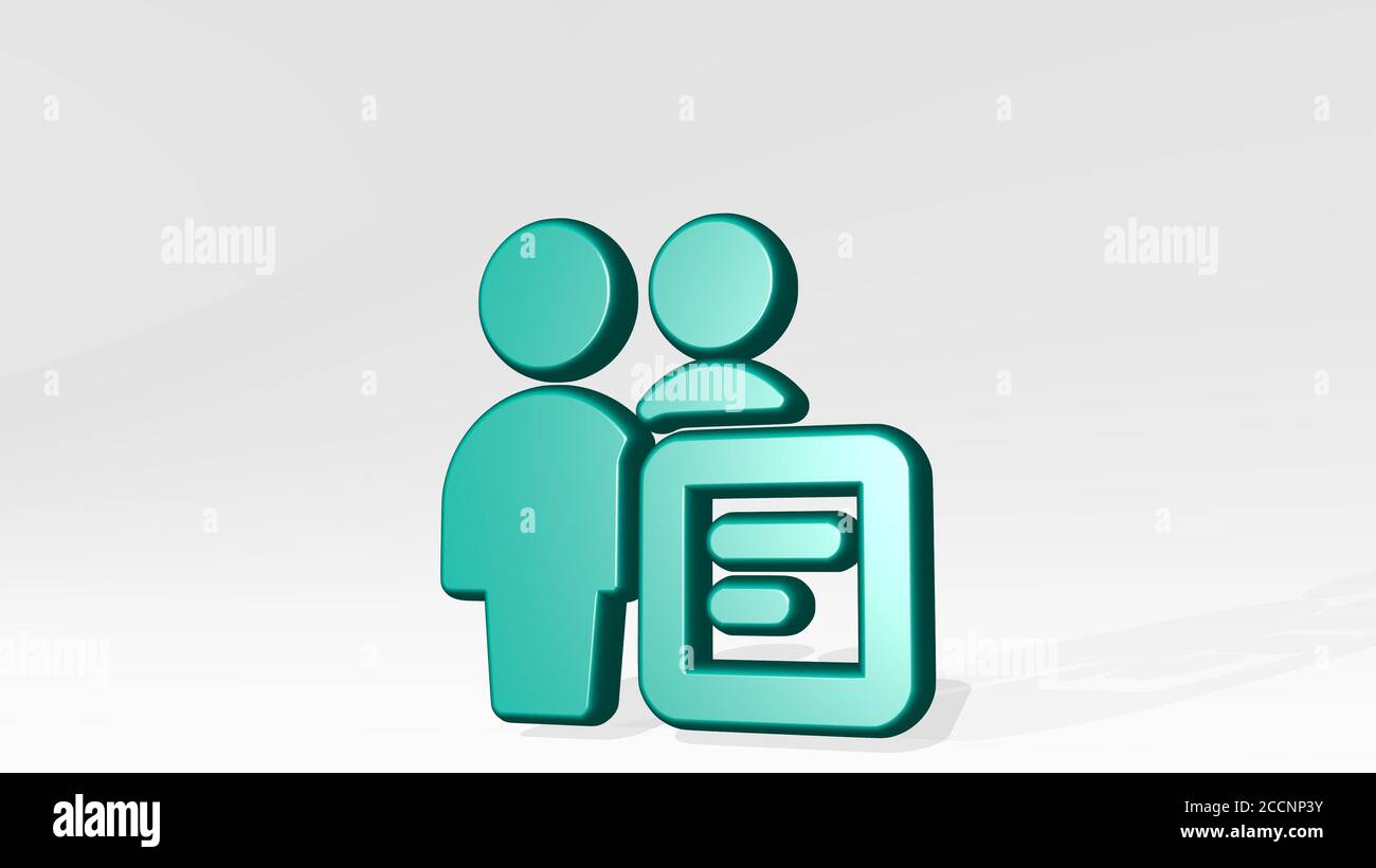 multiple actions text 3D icon casting shadow, 3D illustration Stock ...