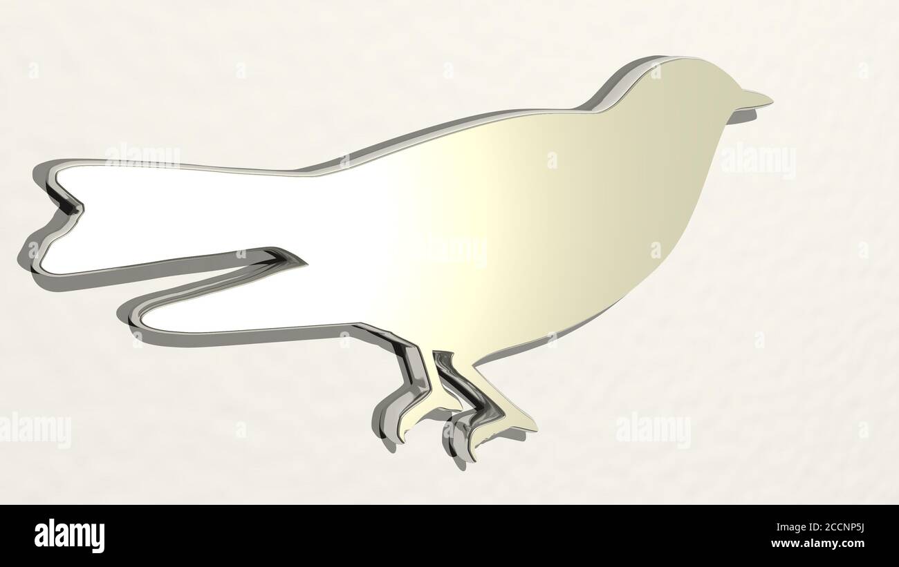 BIRD 3D drawing icon, 3D illustration Stock Photo - Alamy