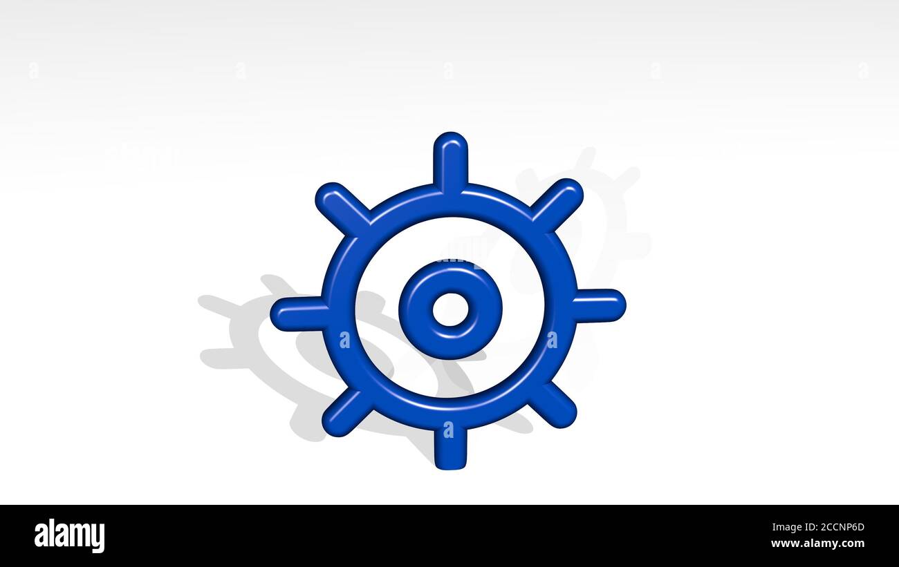 cog 3D icon casting shadow, 3D illustration Stock Photo - Alamy