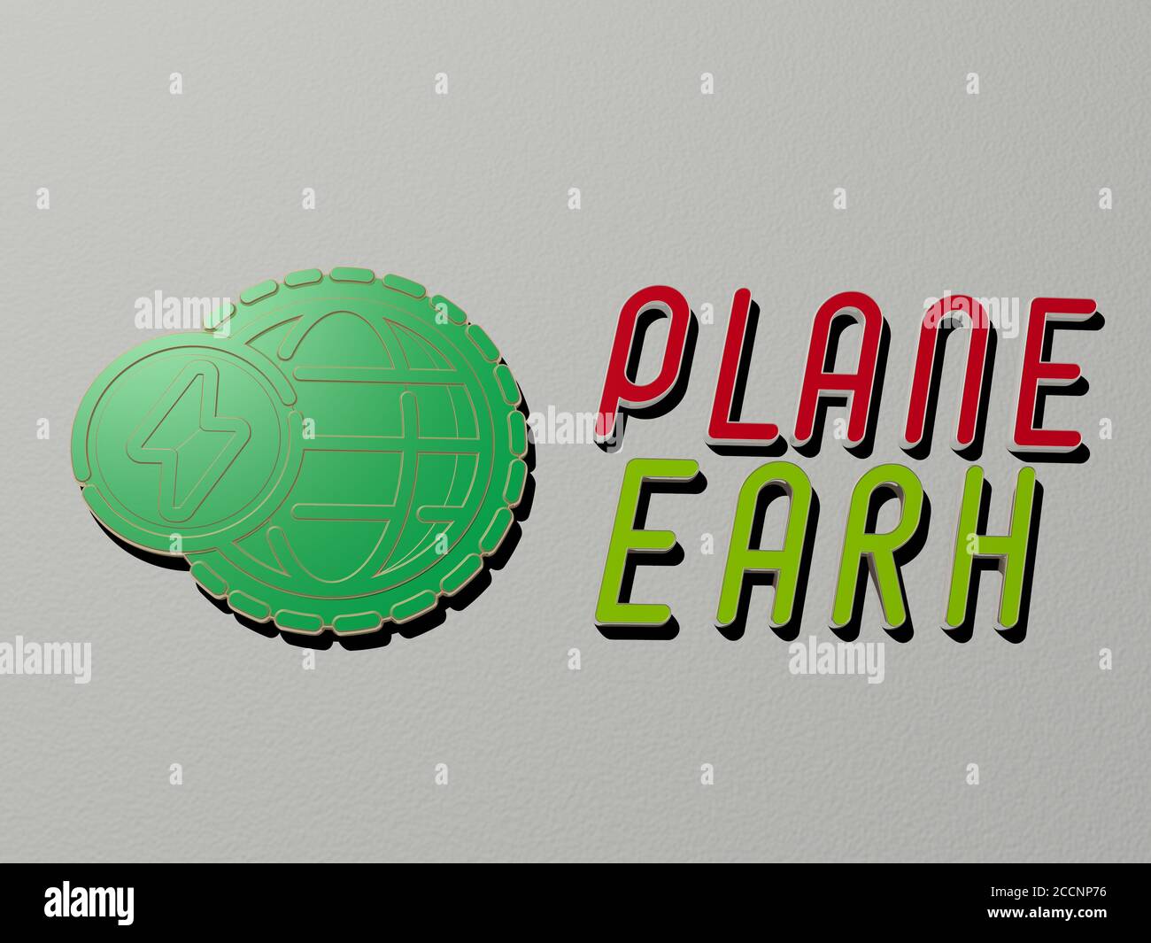 3D illustration of PLANET EARTH graphics and text made by metallic dice ...