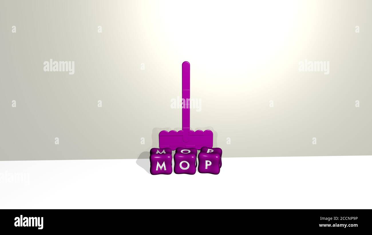3D representation of MOP with icon on the wall and text arranged by ...