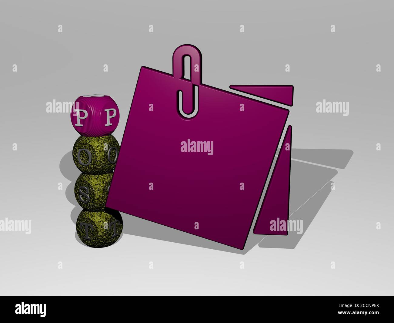 POST 3D icon and dice letter text, 3D illustration Stock Photo - Alamy