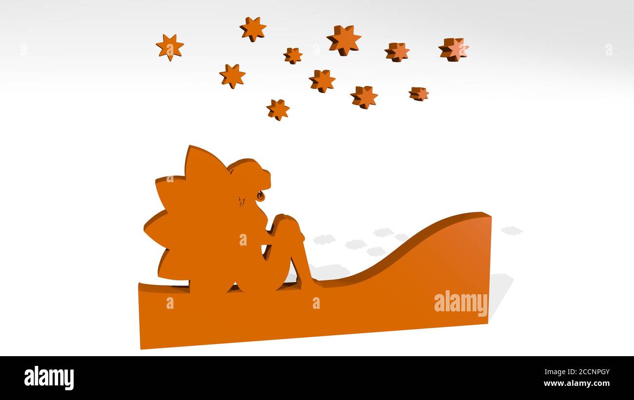 sitting angel 3D icon casting shadow, 3D illustration Stock Photo - Alamy