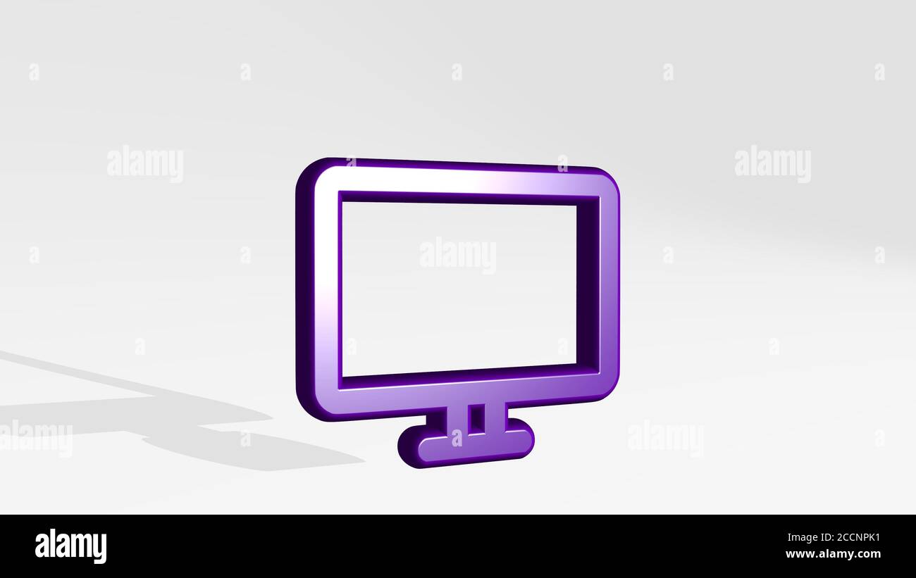 MODERN TV FLAT 3D icon casting shadow, 3D illustration Stock Photo - Alamy