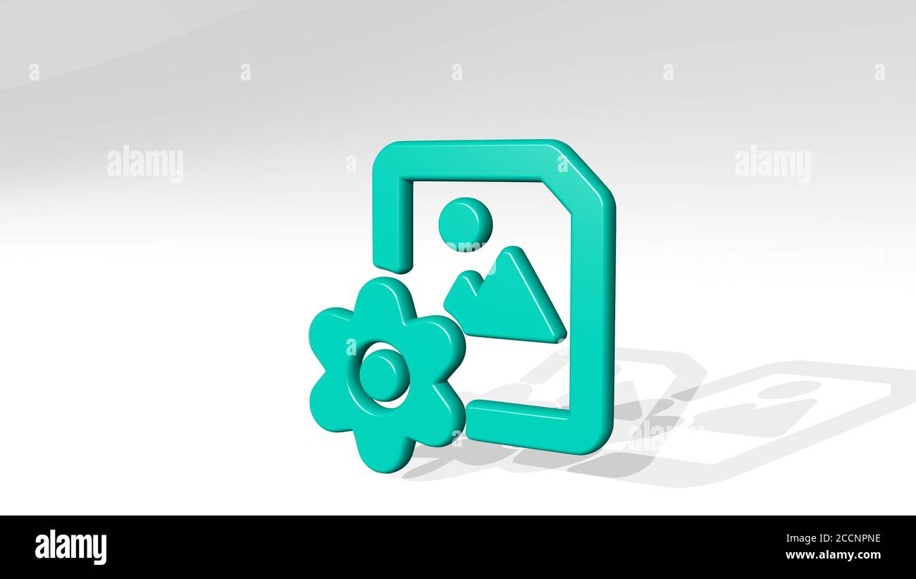 IMAGE FILE SETTINGS 3D icon casting shadow, 3D illustration Stock Photo ...