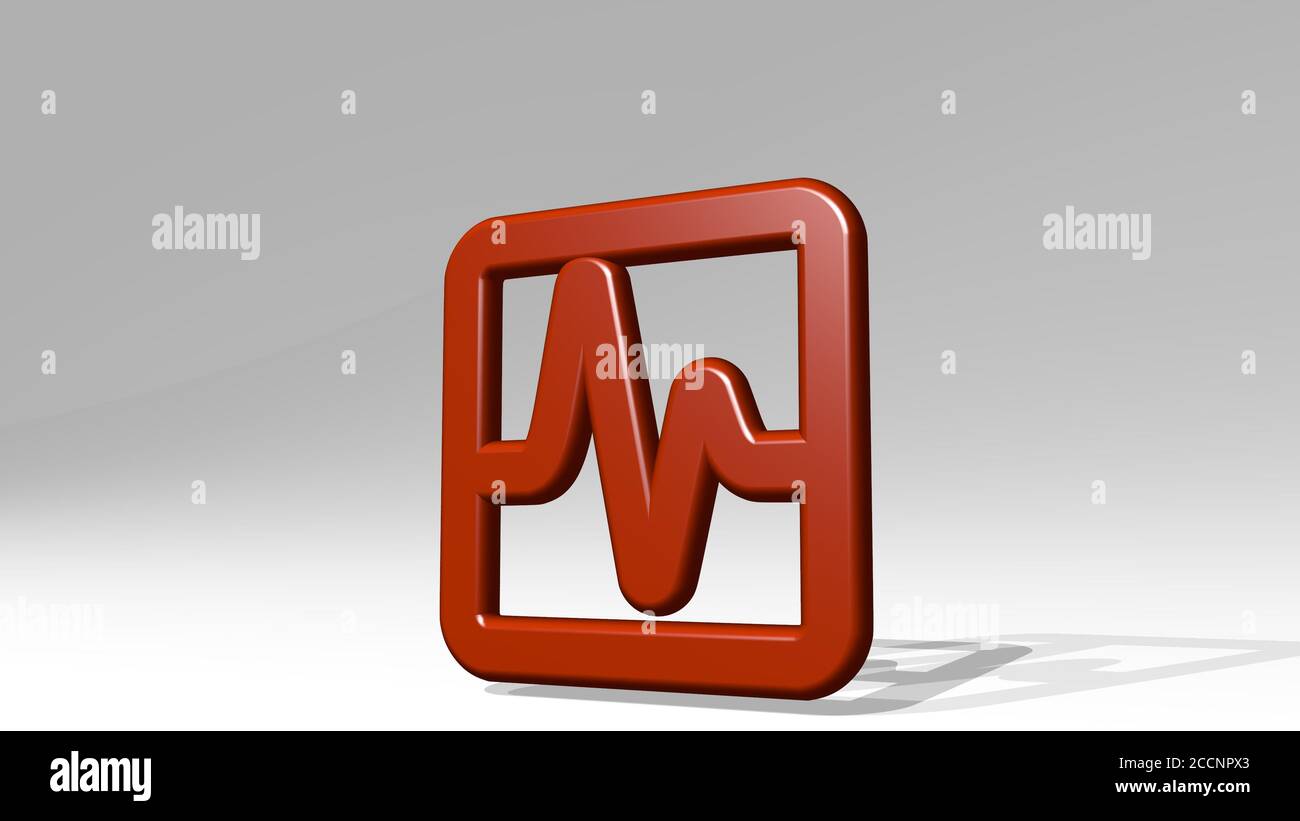 graph stats square alternate 3D icon casting shadow, 3D illustration ...