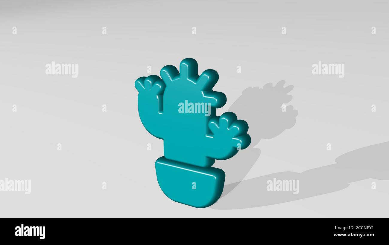 plant cactus 3D icon casting shadow, 3D illustration Stock Photo - Alamy