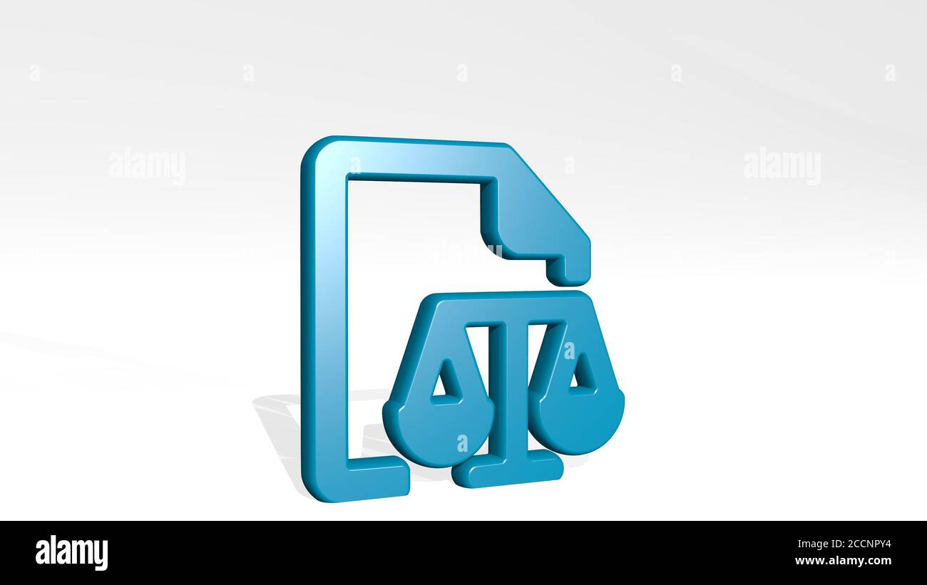 LEGAL SCALE DOCUMENT 3D icon casting shadow, 3D illustration Stock ...