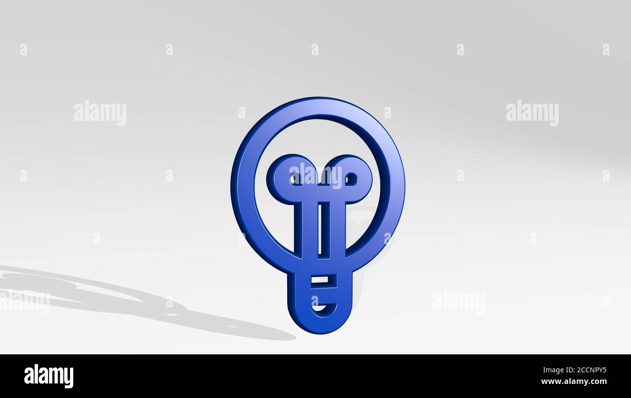 LIGHT BULB 3D icon casting shadow, 3D illustration Stock Photo - Alamy