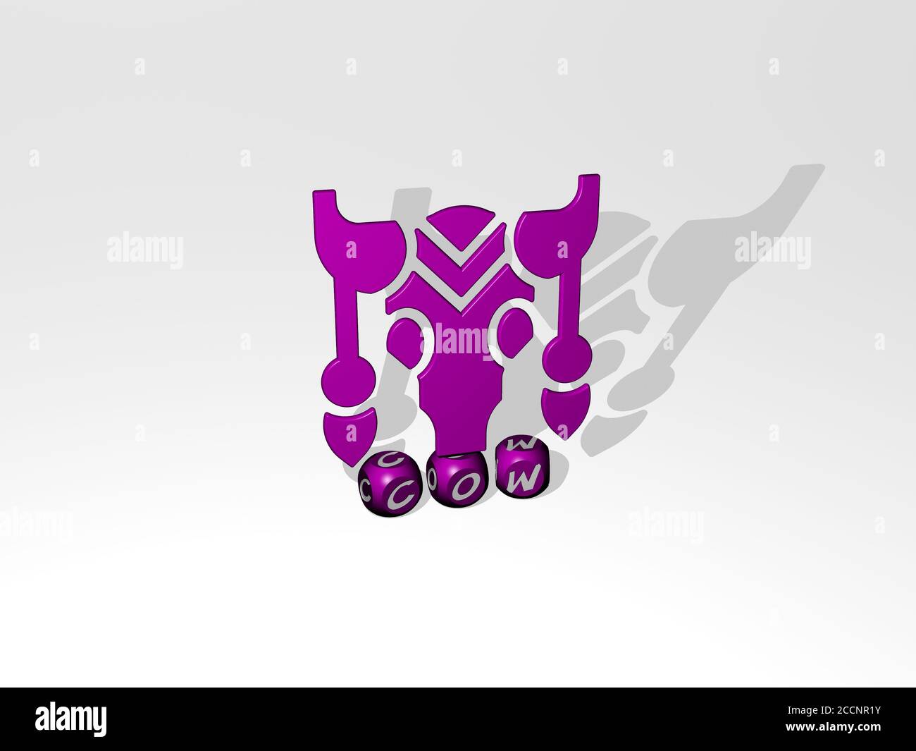 COW 3D icon over cubic letters, 3D illustration Stock Photo - Alamy