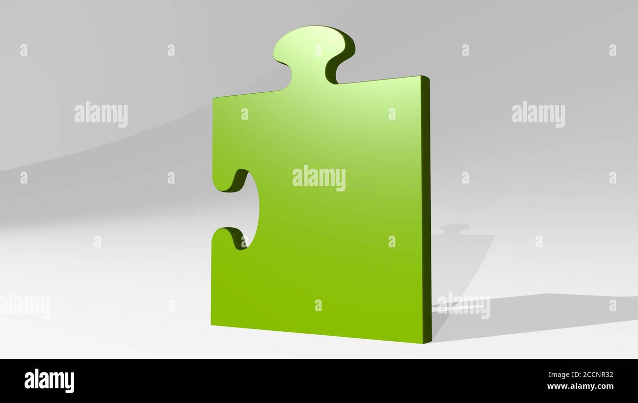 puzzle piece 3D icon casting shadow, 3D illustration Stock Photo - Alamy
