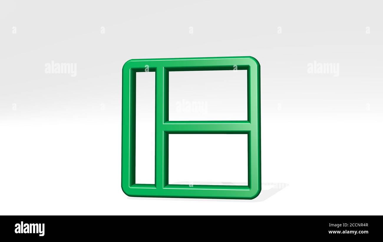 LAYOUT 3D icon casting shadow, 3D illustration Stock Photo - Alamy