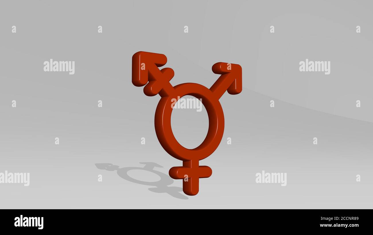 GENDER TRANSGENDER 3D icon casting shadow, 3D illustration Stock Photo ...