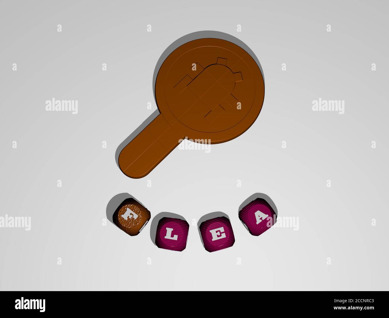 FLEA text around the 3D icon, 3D illustration Stock Photo - Alamy