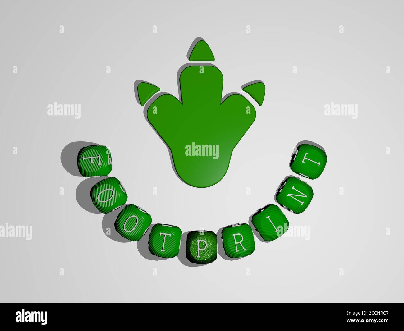 FOOTPRINT text around the 3D icon, 3D illustration Stock Photo - Alamy
