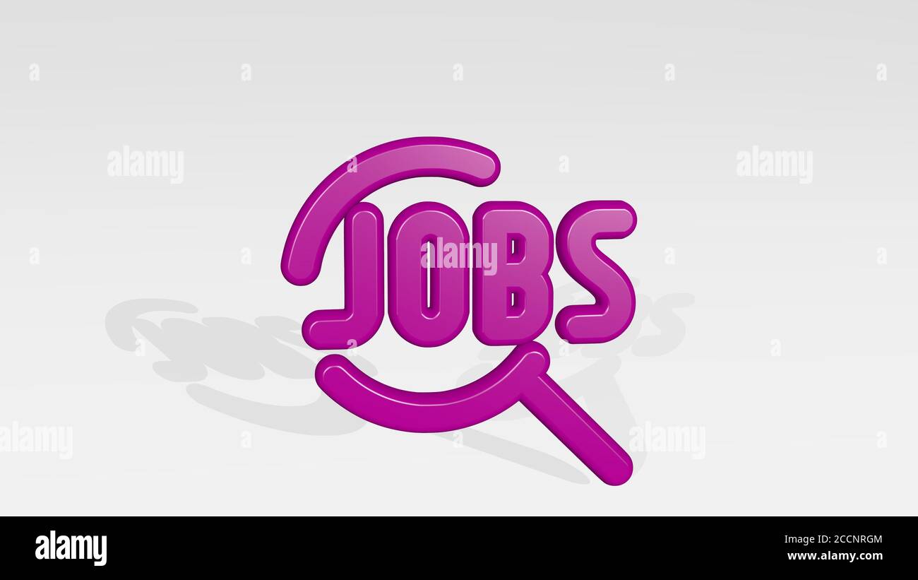 job search 3D icon casting shadow, 3D illustration Stock Photo - Alamy
