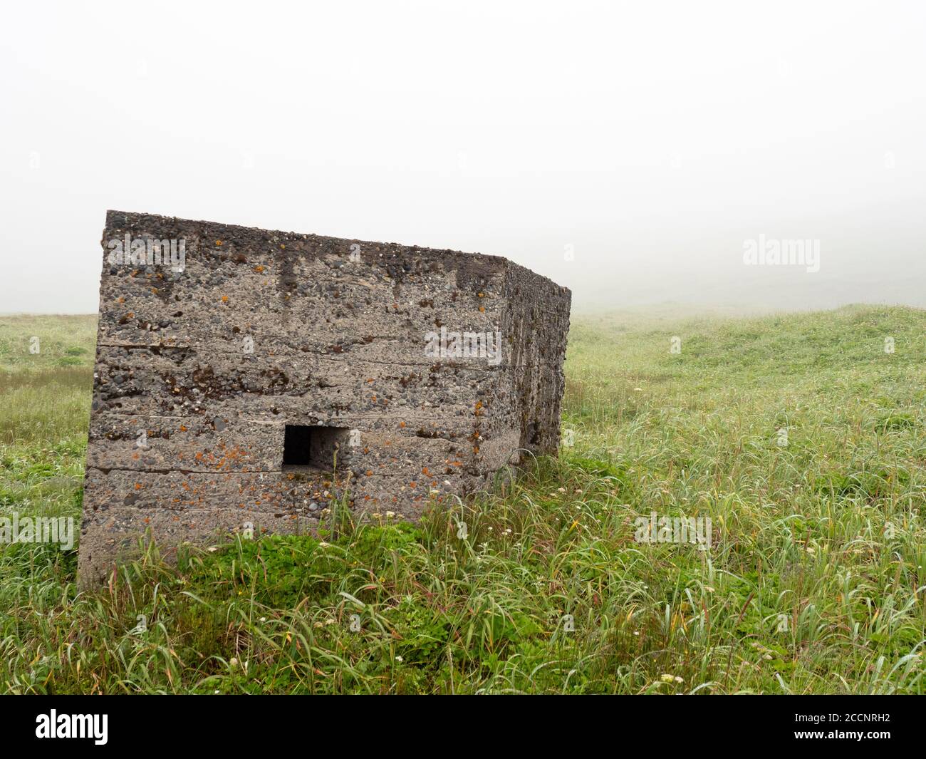 Remnants of WWII bunker on Kiska Island, Aleutians, Alaska Stock Photo ...