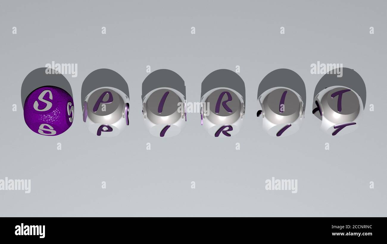 SPIRIT text of cubic individual letters, 3D illustration Stock Photo ...